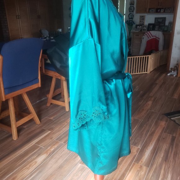 Victoria's Secret | Intimates & Sleepwear | Beaded Green Satin Victoria ...